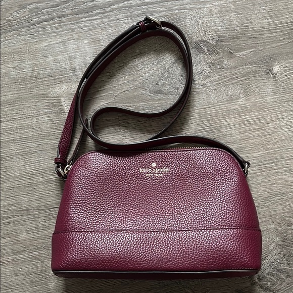 kate spade | Bags | Kate Spade Maroon Pebbled Leather Crossbody Bag ...